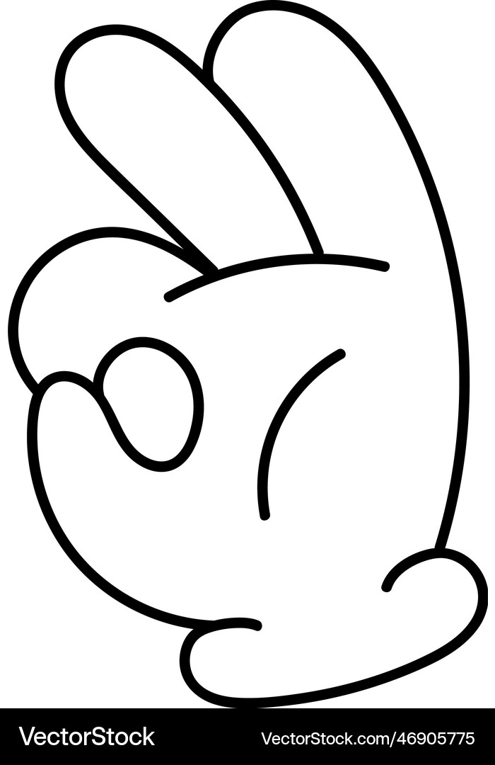 Cartoon ok sign Royalty Free Vector Image - VectorStock