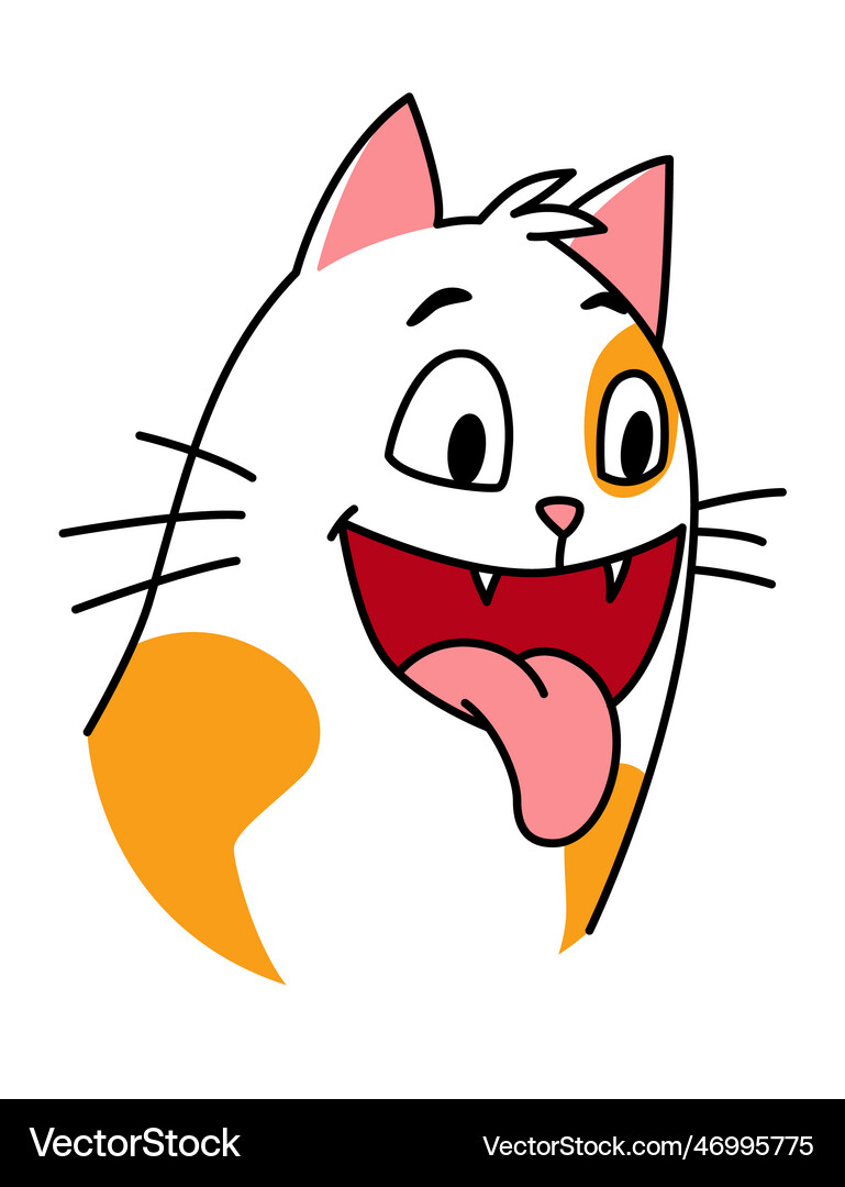 Cat expression cartoon pet with cute emotion Vector Image