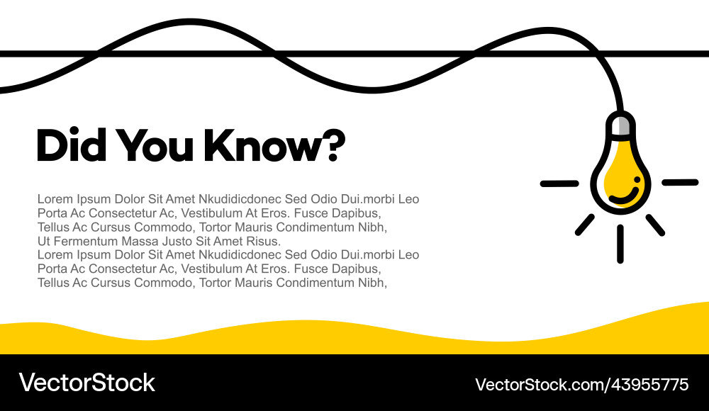Did you know with hanging light bulb lamp Vector Image