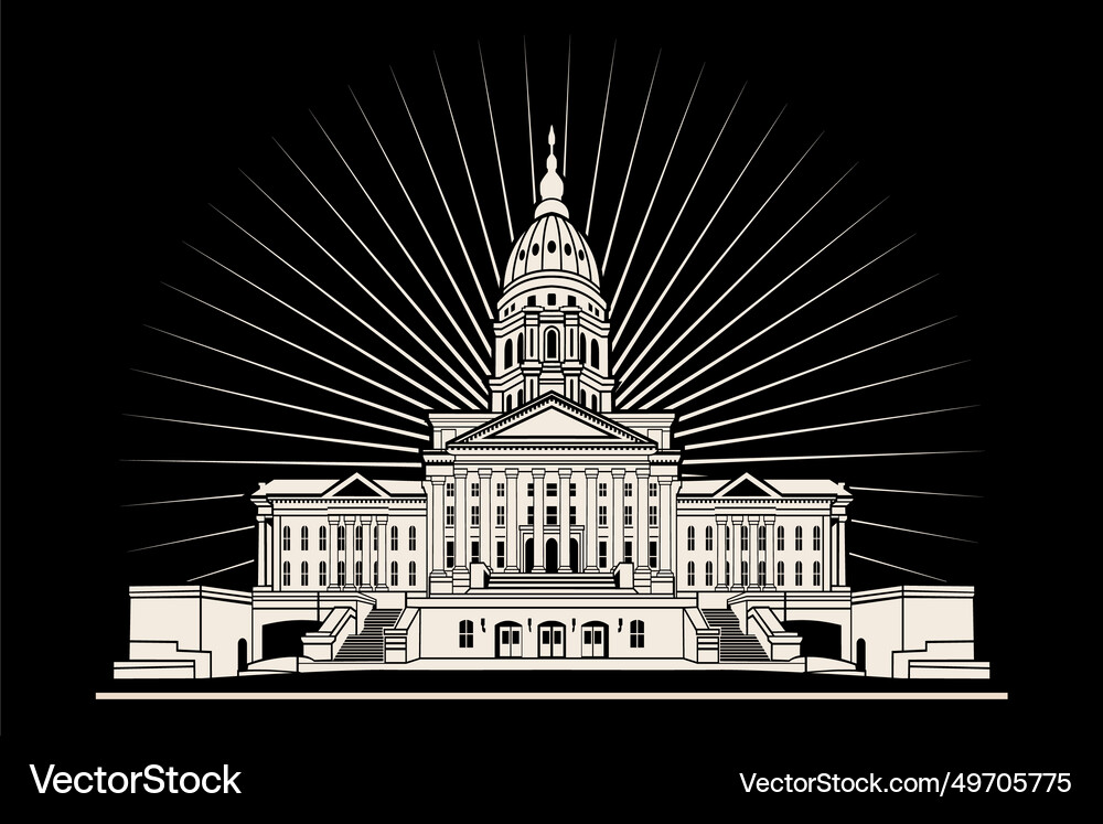 Kansas state capitol building art Royalty Free Vector Image