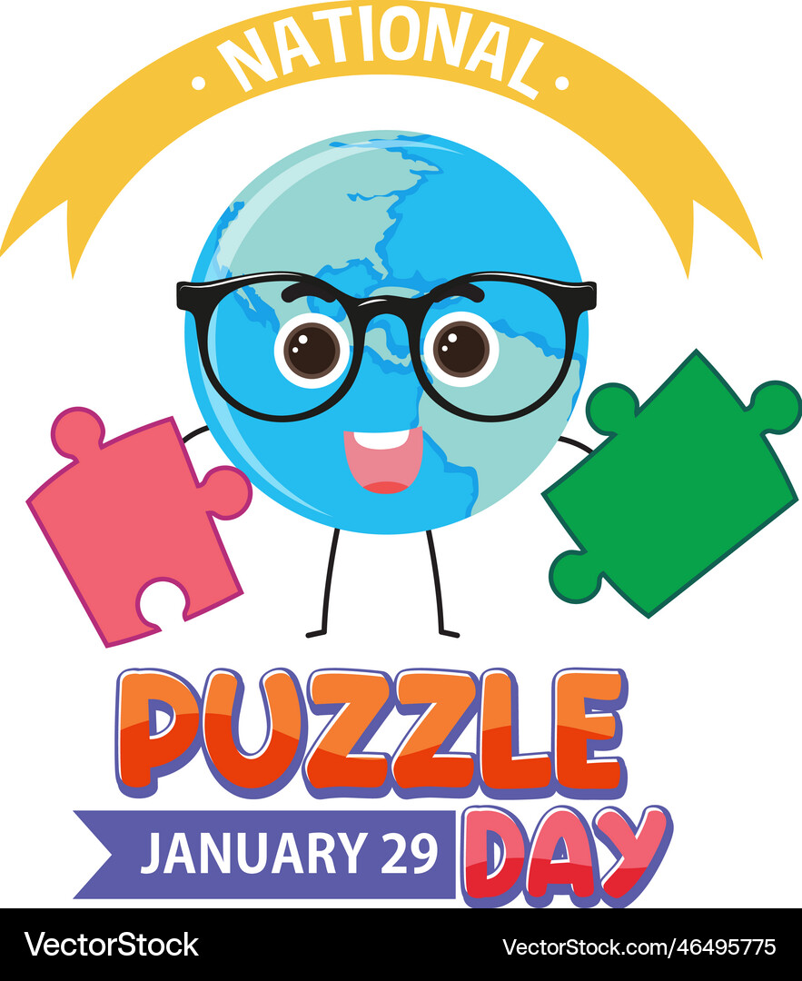 National puzzle day banner Royalty Free Vector Image