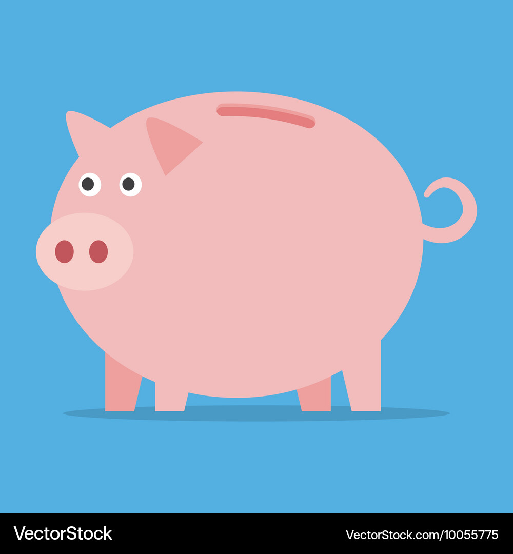 Pink piggy bank Royalty Free Vector Image - VectorStock