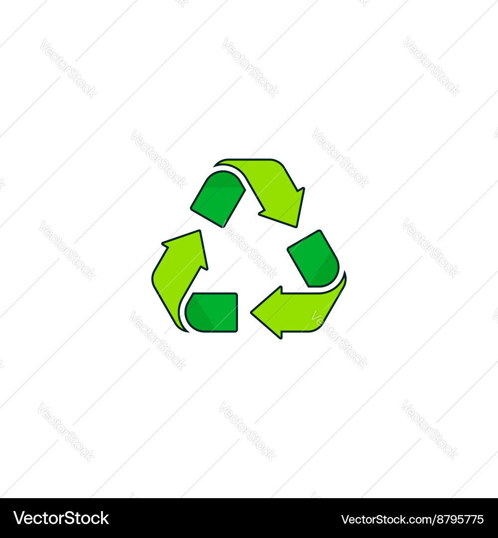 Recycling symbol logo isolated on white Royalty Free Vector