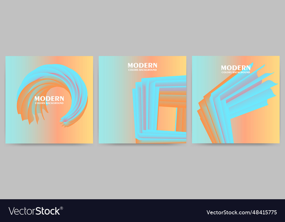 Set of abstract background with gradient effect Vector Image