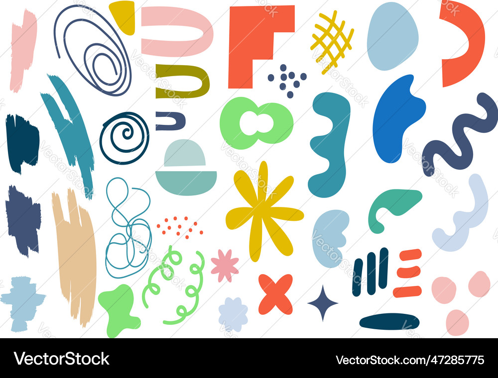 Set of abstract shapes and objects minimalistic Vector Image