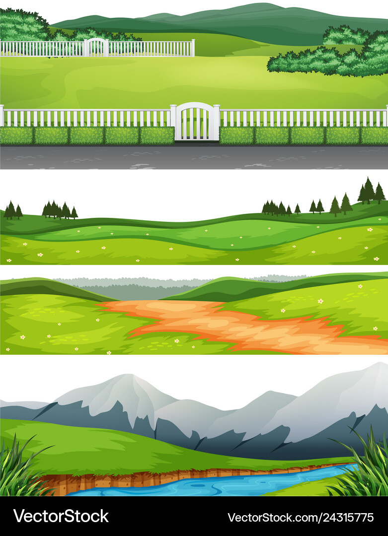 Set of different outdoor scenes Royalty Free Vector Image
