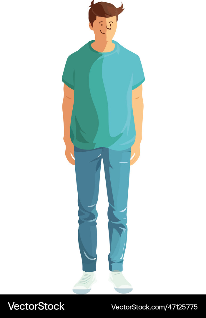 Smiling young adult standing Royalty Free Vector Image