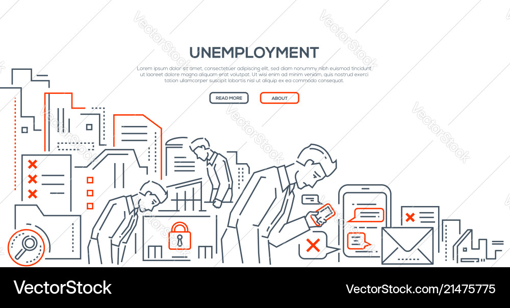 Unemployment - modern line design style Royalty Free Vector
