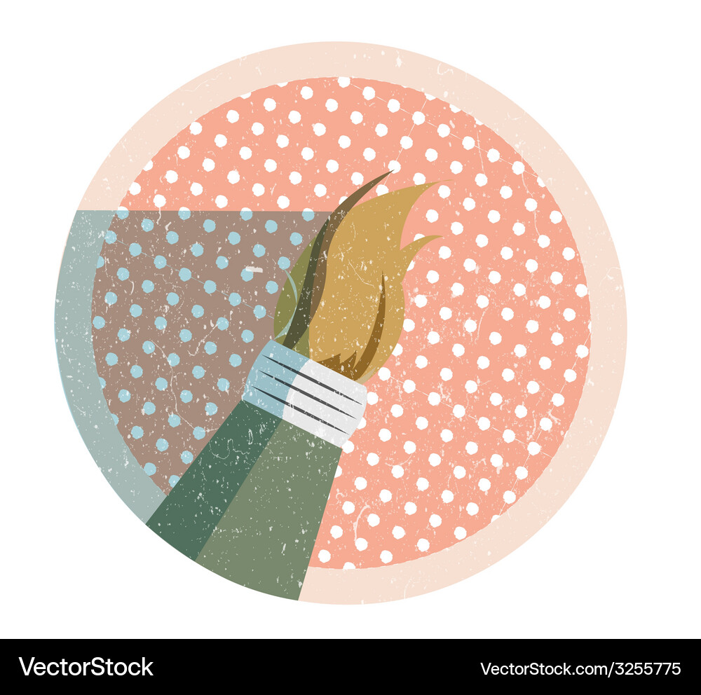 Vintage retro paintbrush icon Royalty Free Vector Image