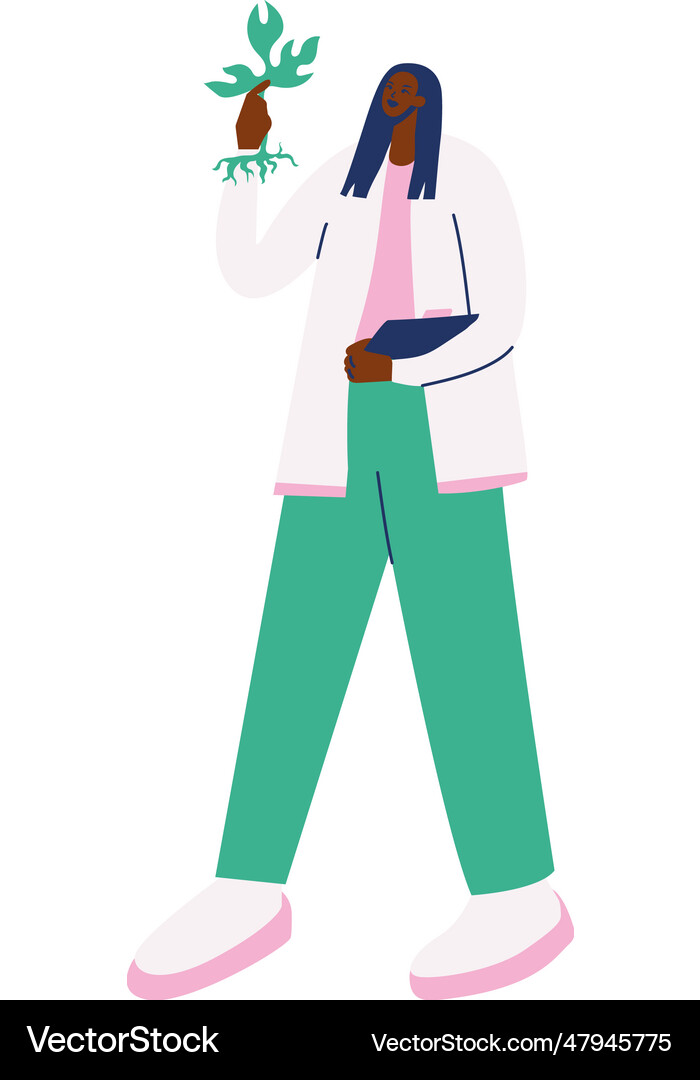 Woman in science agronomist Royalty Free Vector Image