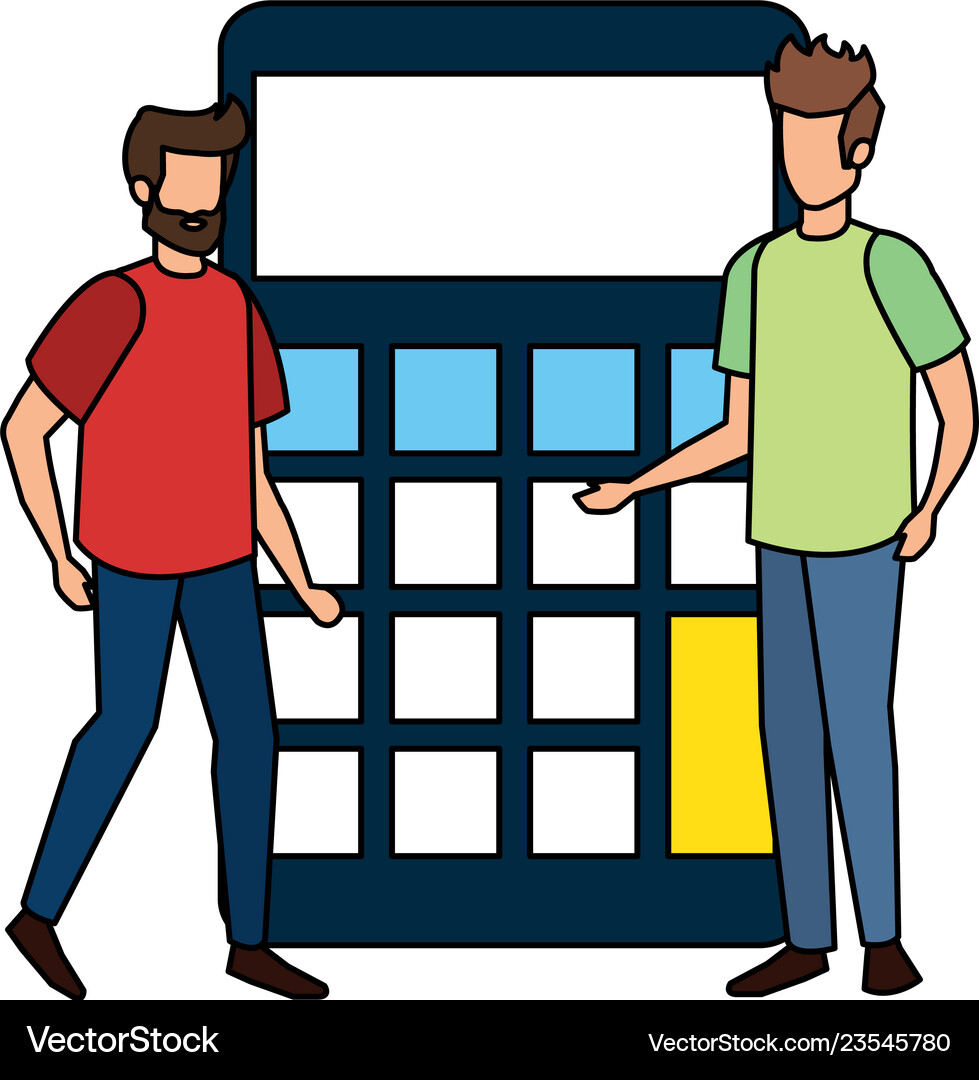 Calculator math with business person Royalty Free Vector