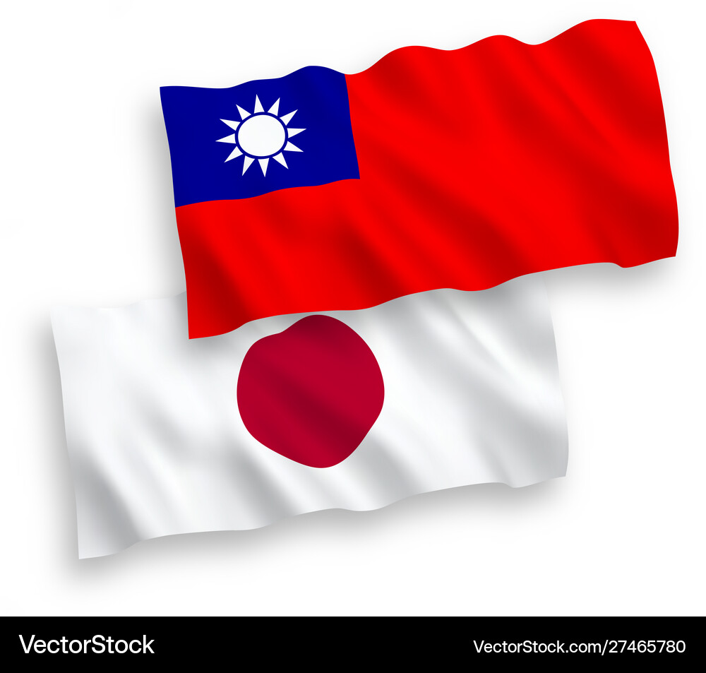 Flags japan and taiwan on a white background Vector Image