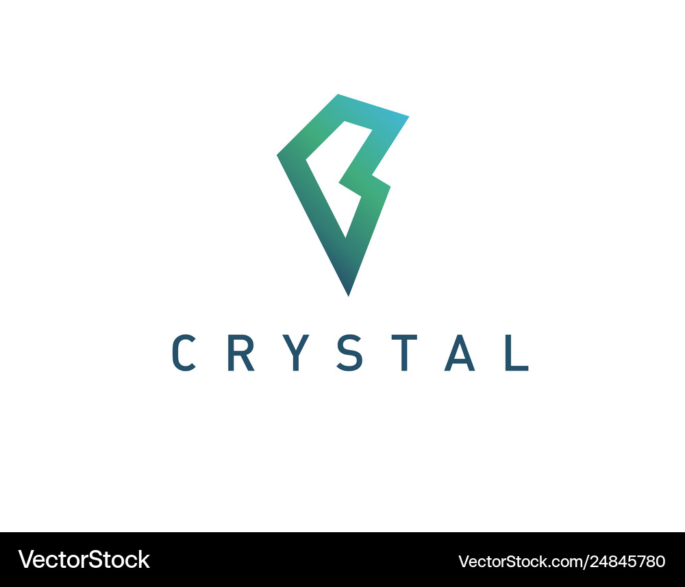 Logotype geometric crystal in gradient style Vector Image