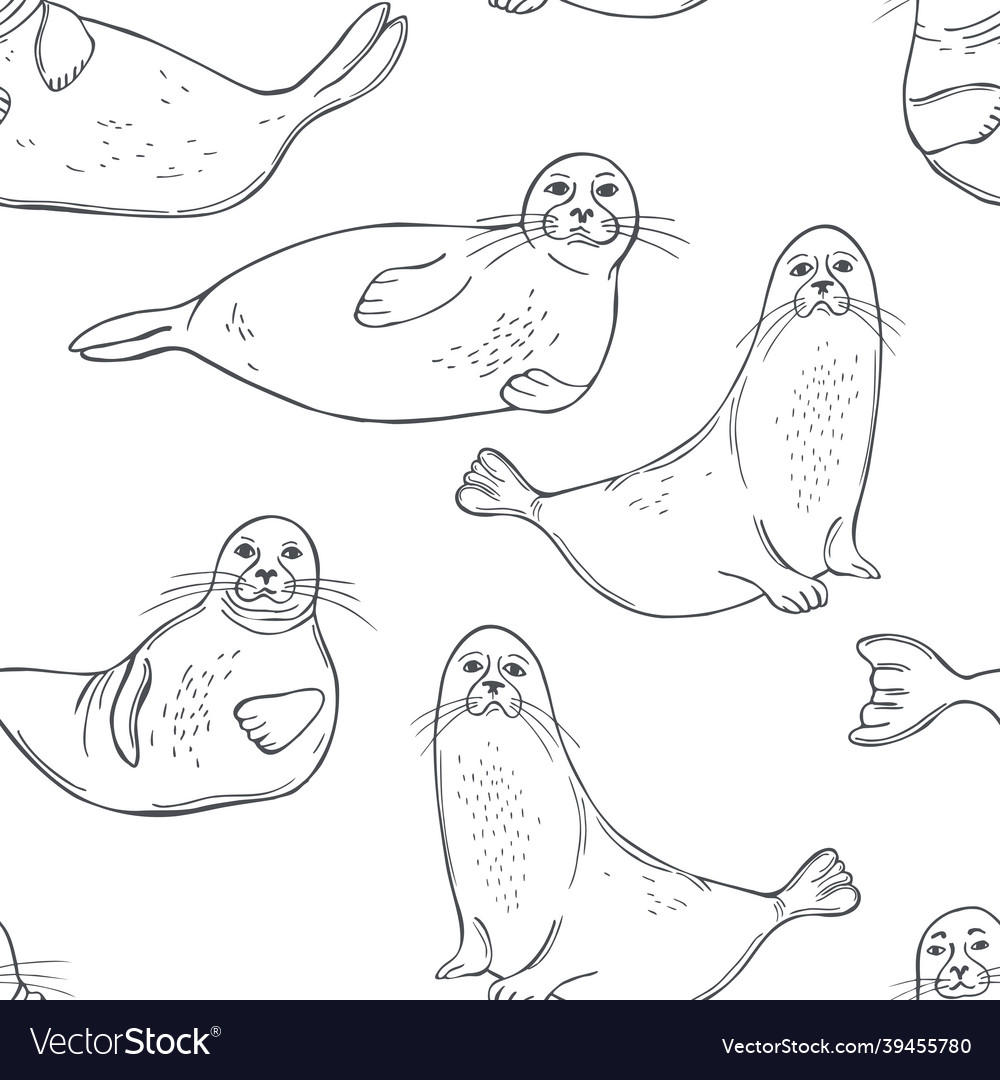 Seals pattern Royalty Free Vector Image - VectorStock