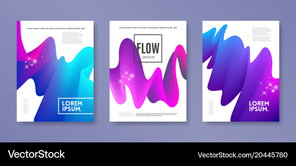 Set design with abstract multicolored waves Vector Image