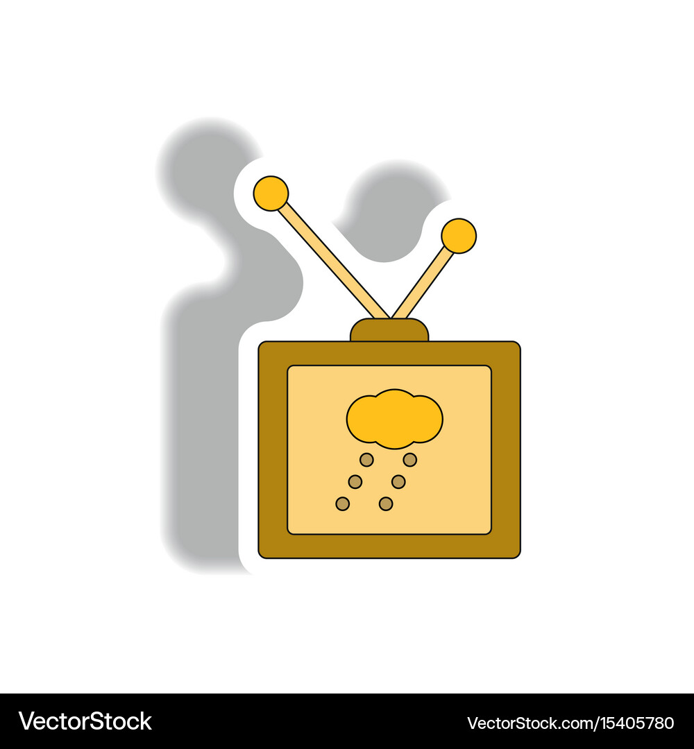 Tv weather forecast sticker Royalty Free Vector Image