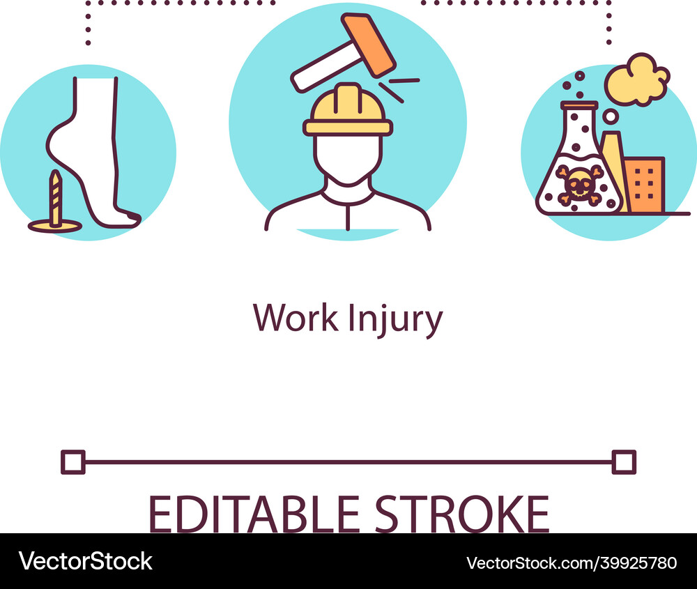 Work injury industrial traumatism concept icon Vector Image