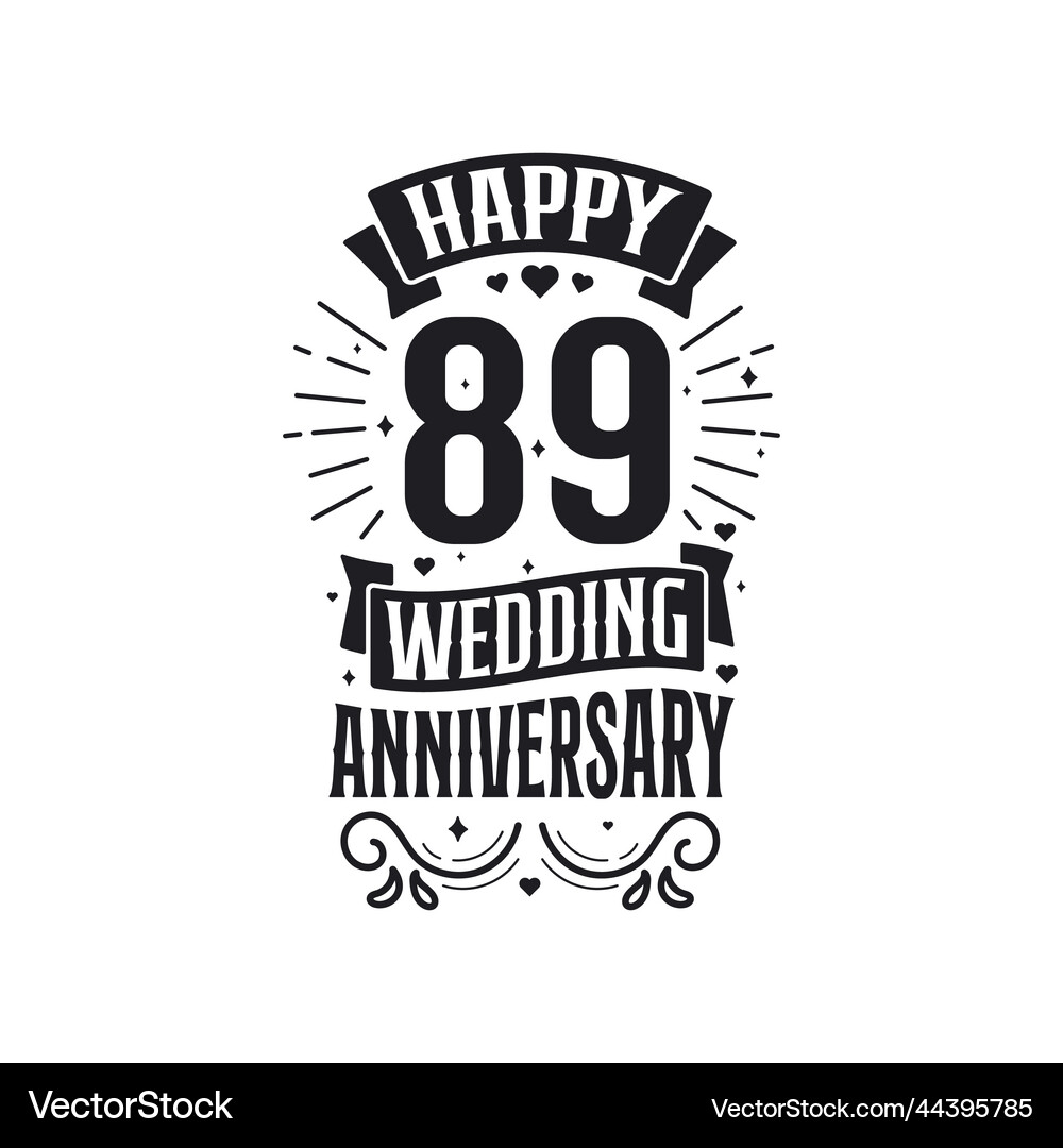 89 years anniversary celebration typography Vector Image