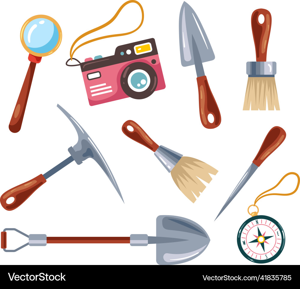 Archaeological researching expedition excavation Vector Image