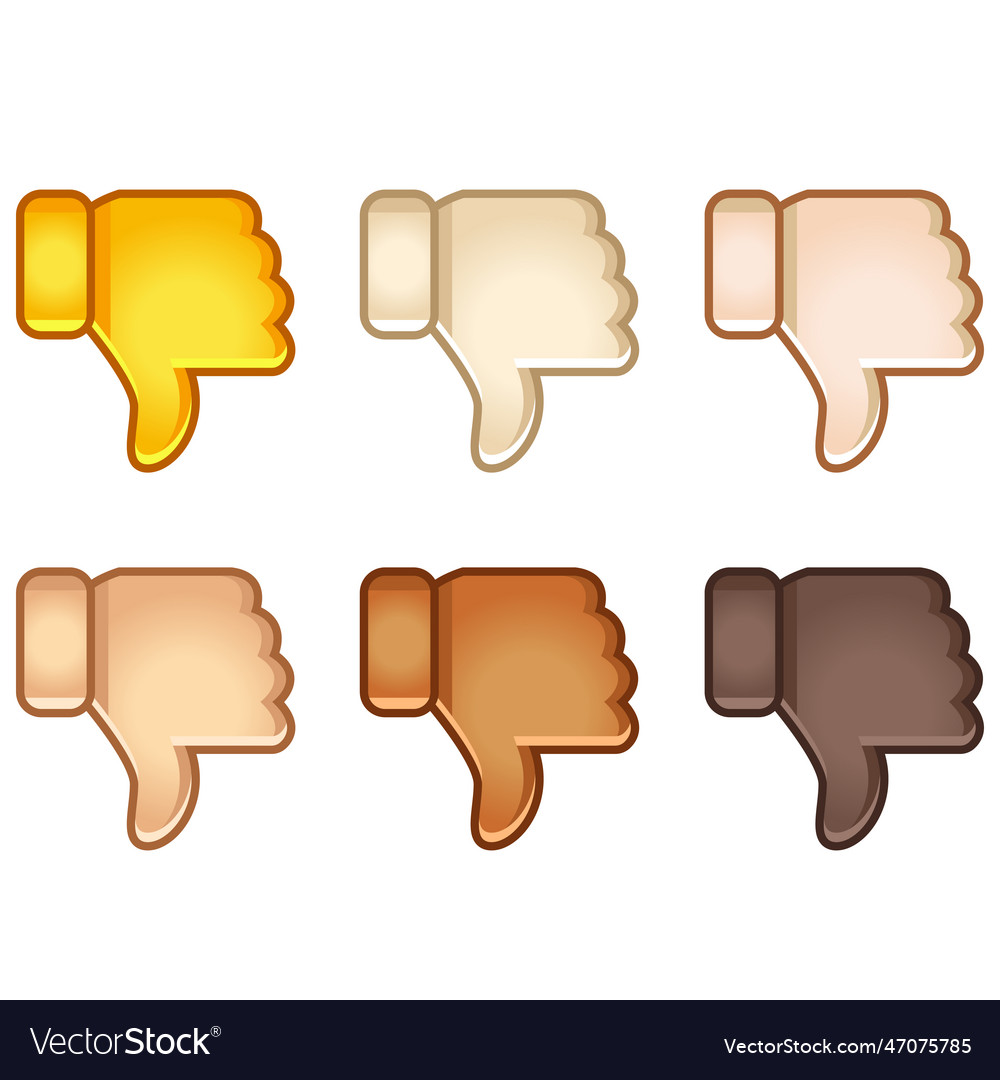 Different Mood Emoji Emotional Thumbs Down Emoji Vector Image