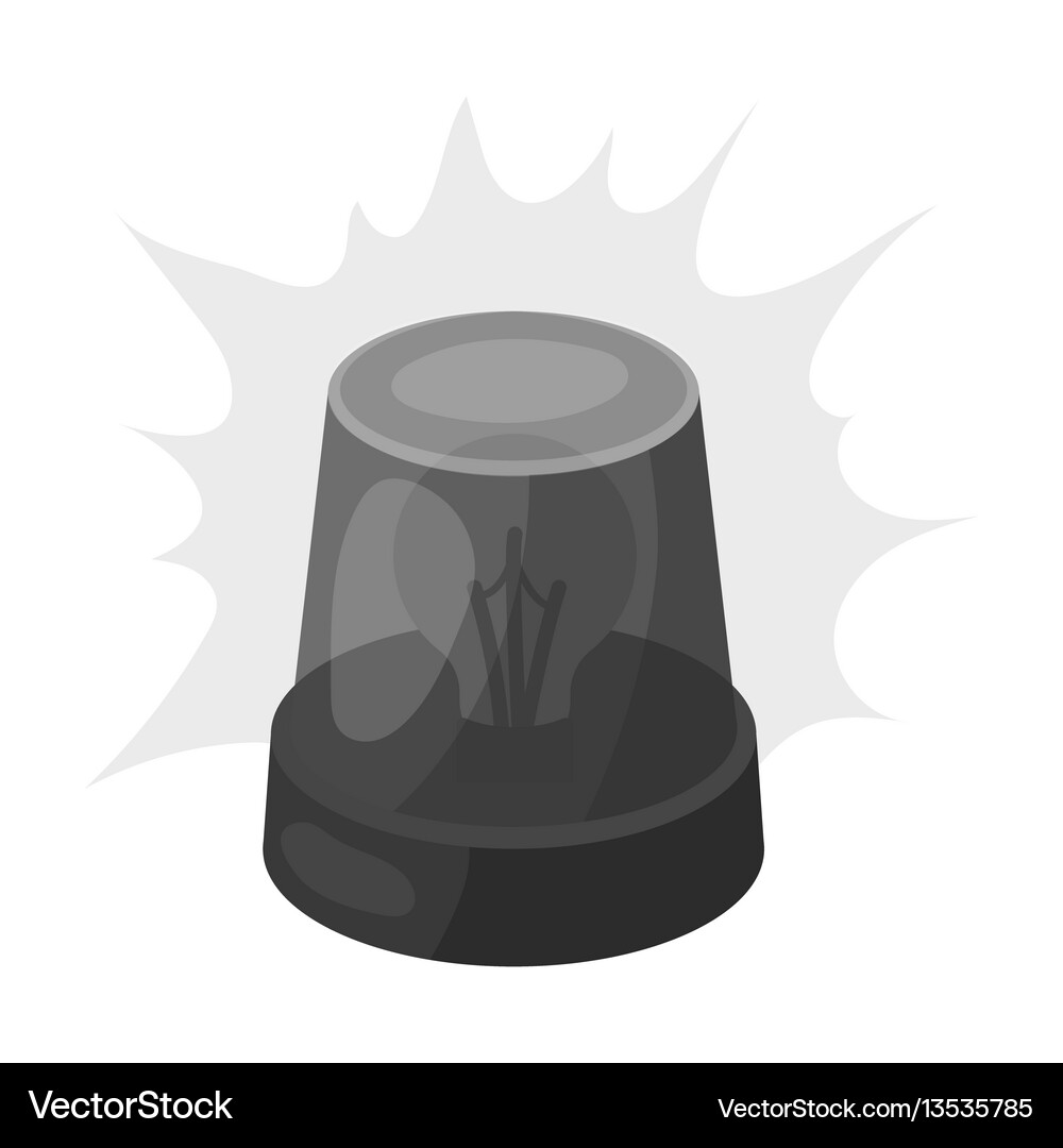 Emergency rotating beacon light icon in monochrome