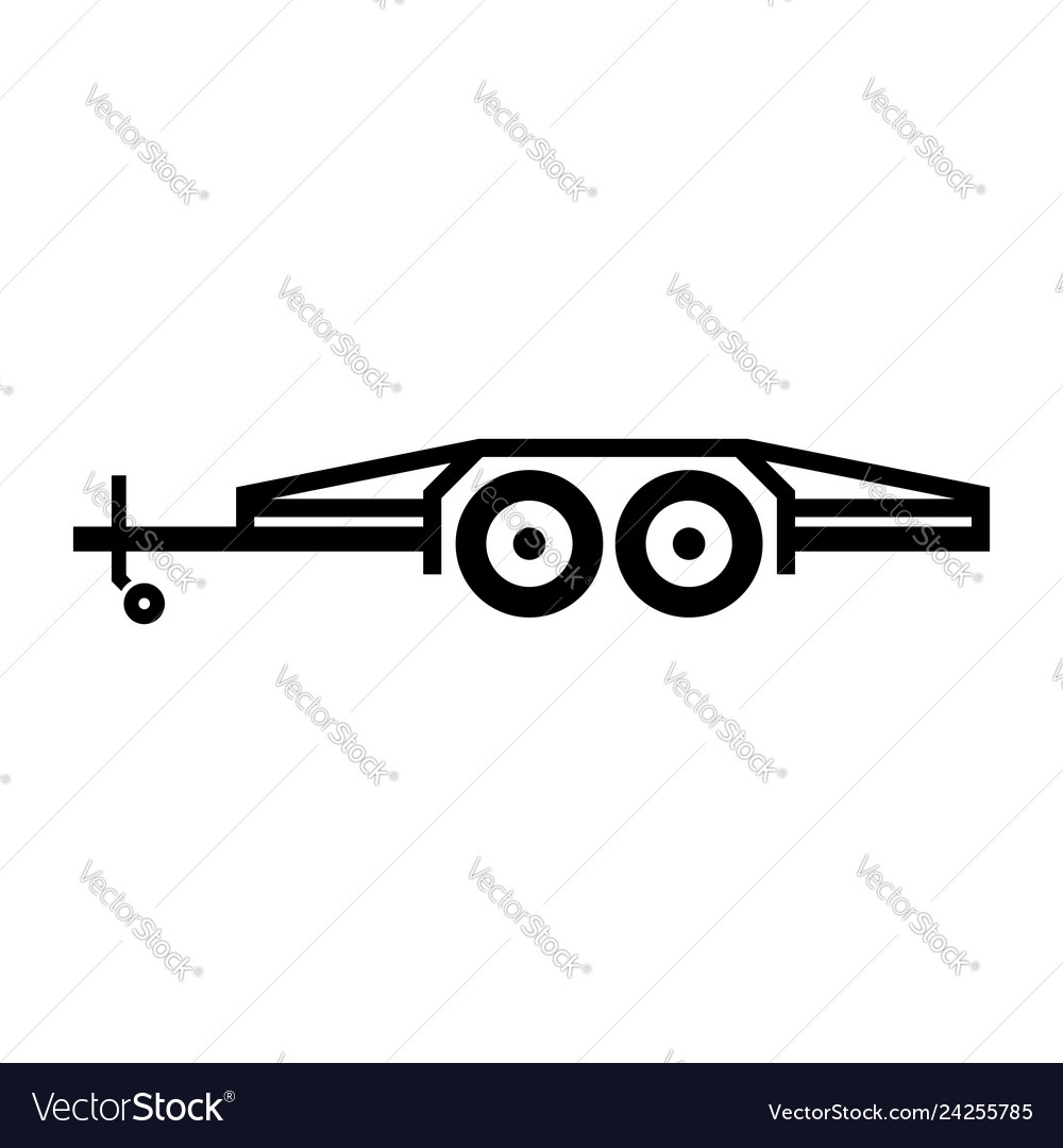 Flatbed tilt trailer Royalty Free Vector Image