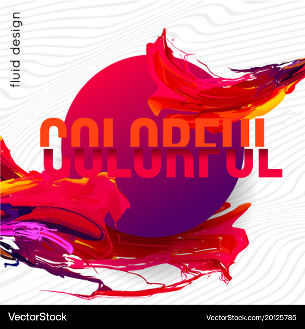 Fluid shapes design smear paint glitch Royalty Free Vector