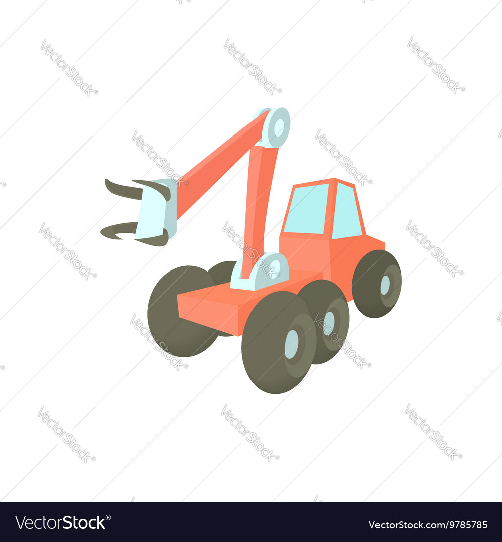 Forestry Harvester Icon In Cartoon Style Vector Image