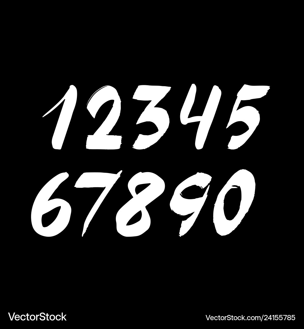 Handwritten numbers isolated on background hand Vector Image