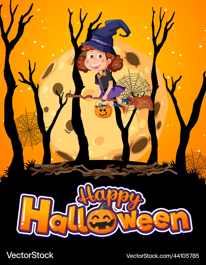 Happy halloween poster template Royalty Free Vector Image