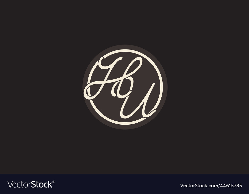 Initial letter hu monogram logo with simple Vector Image