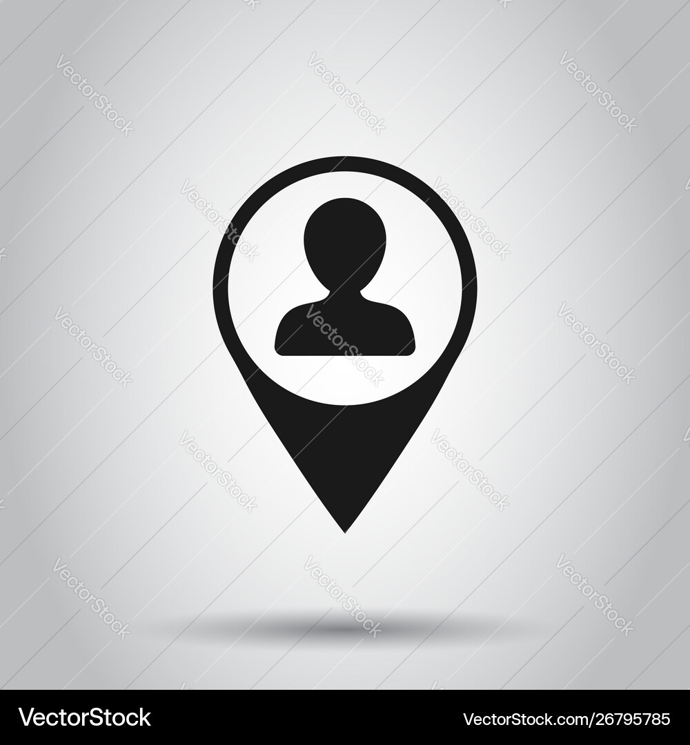 Placement icon in flat style people pin Royalty Free Vector