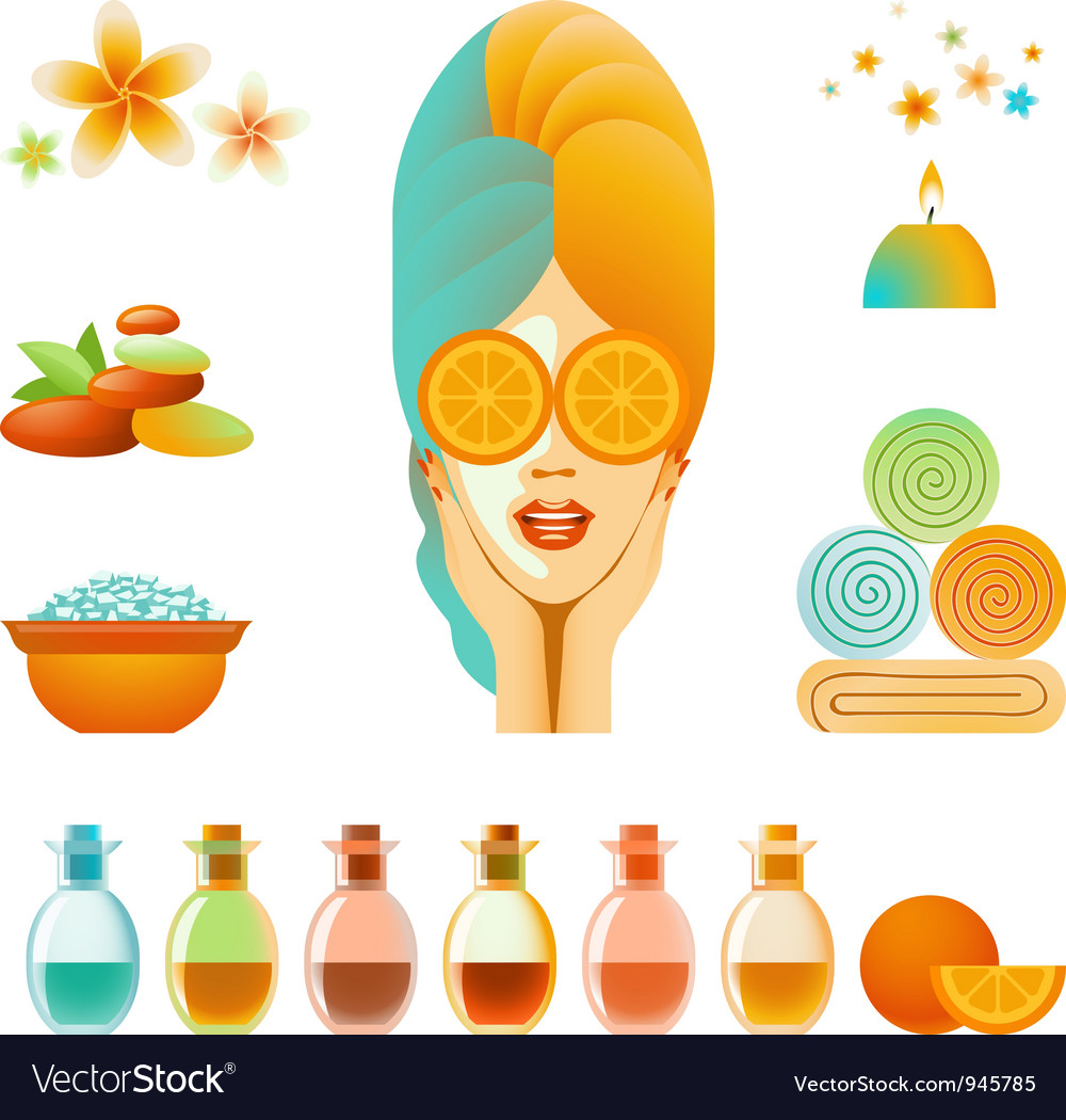 Spa accessory set Royalty Free Vector Image - VectorStock