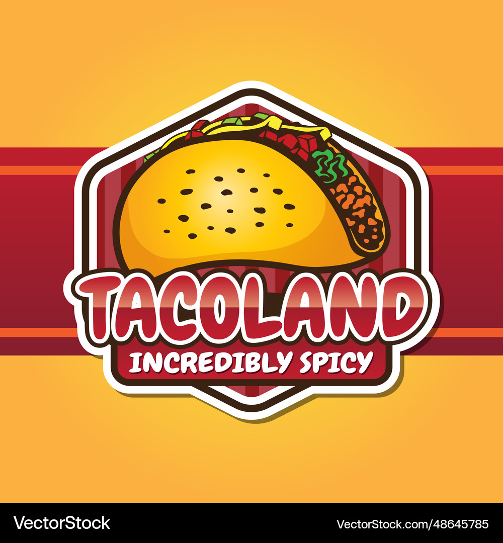 Spicy taco logo mascot design Royalty Free Vector Image