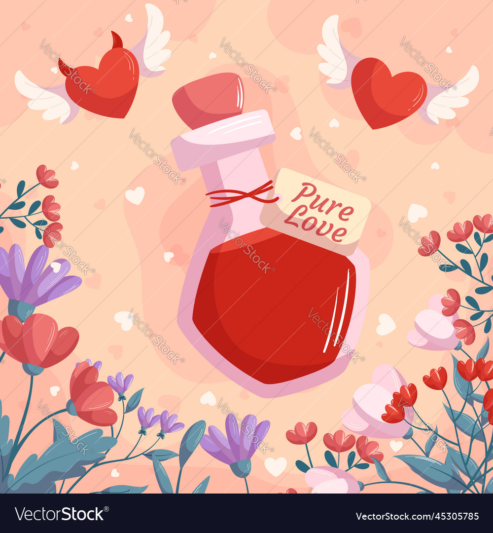 St valentines day design with love potion bottle Vector Image