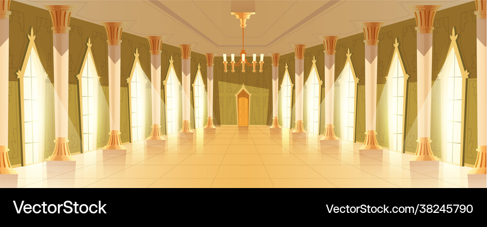 Ballroom hall with chandelier Royalty Free Vector Image
