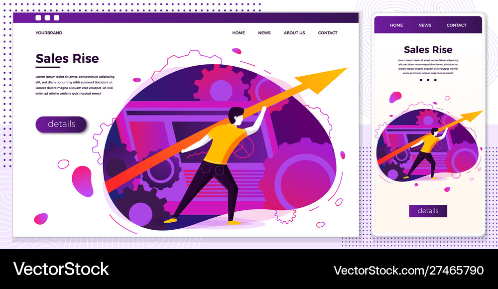 Business man arrow going up Royalty Free Vector Image