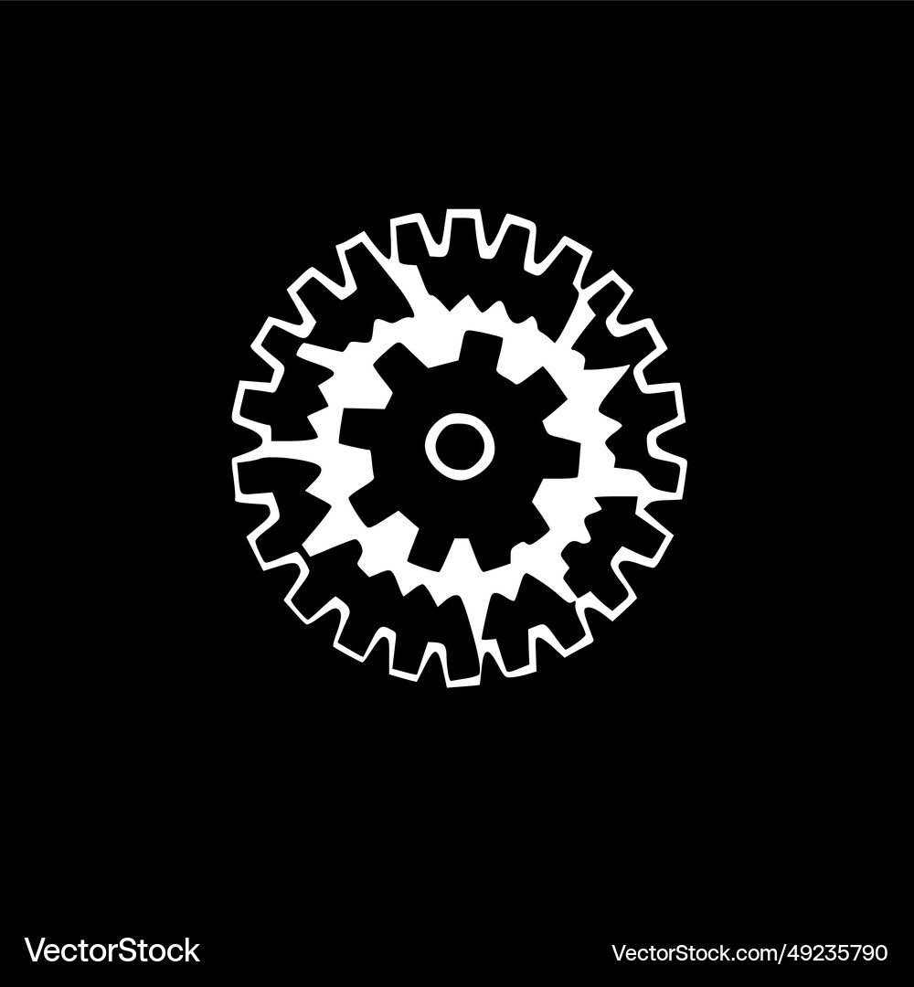 Gear - black and white isolated icon Royalty Free Vector