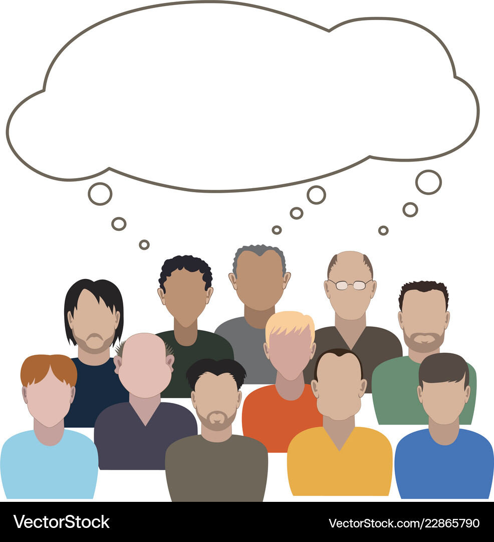 Group of men have a common think Royalty Free Vector Image
