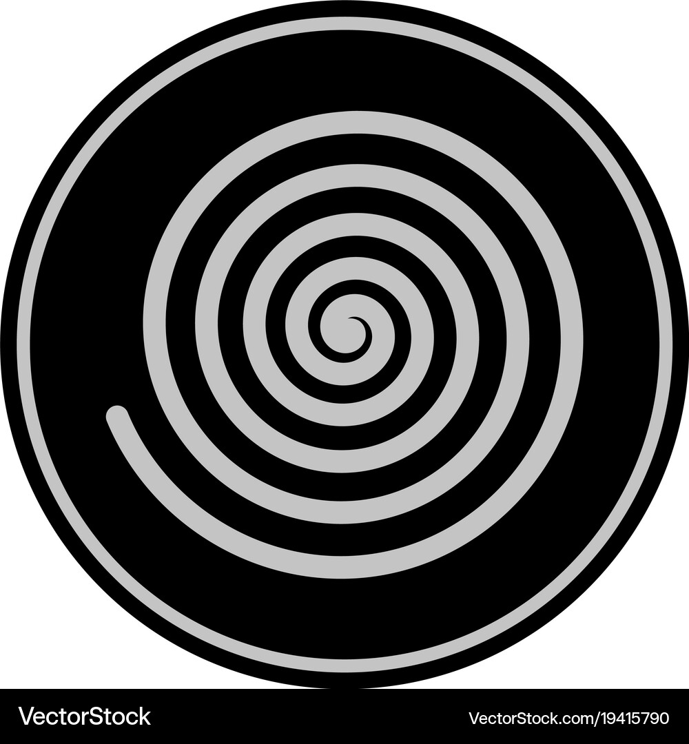 Hypnosis spiral black coin Royalty Free Vector Image