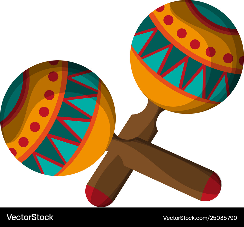 Maracas latin instrument isolated Royalty Free Vector Image