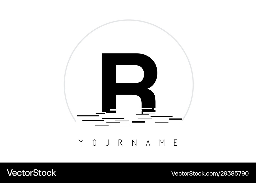 R black letter logo design with circular shape Vector Image