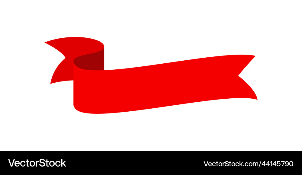 Red ribbon banner set flat ribbon Royalty Free Vector Image