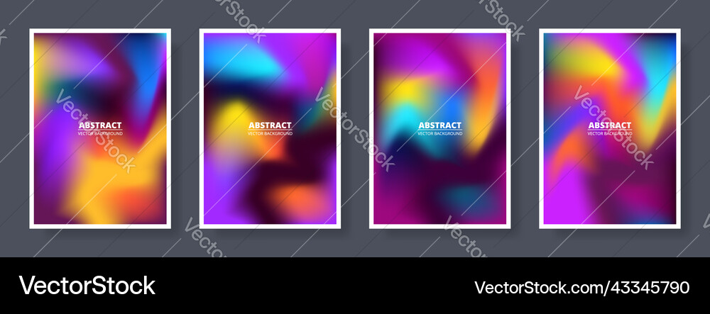 Set of blurred abstract backgrounds with bright Vector Image