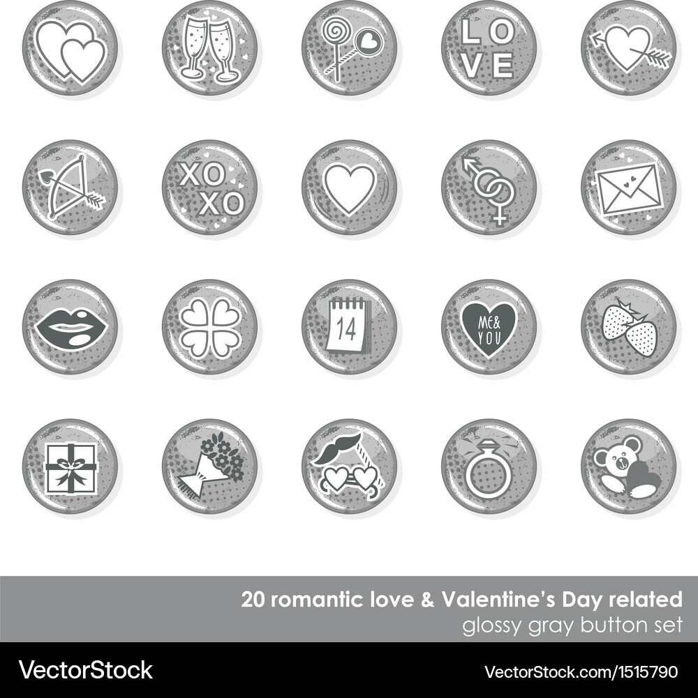 Valentines day love icon set Royalty Free Vector Image