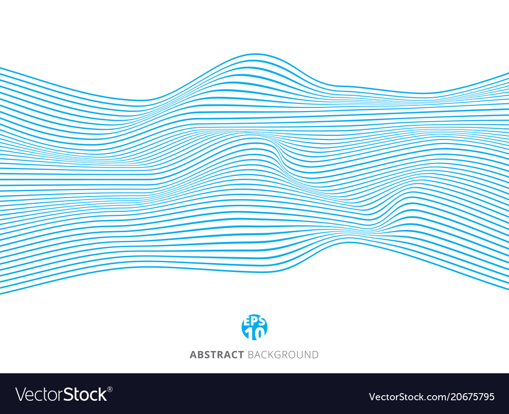 Abstract blue lines wave pattern on white Vector Image