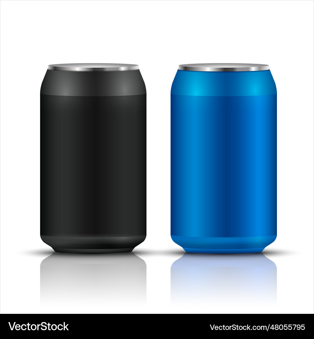 Aluminum drink can template blank packaging wet Vector Image