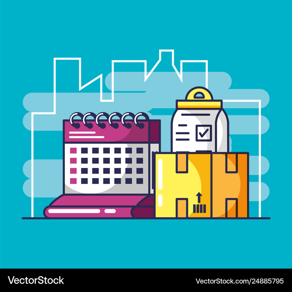 Delivery service order and icons Royalty Free Vector Image