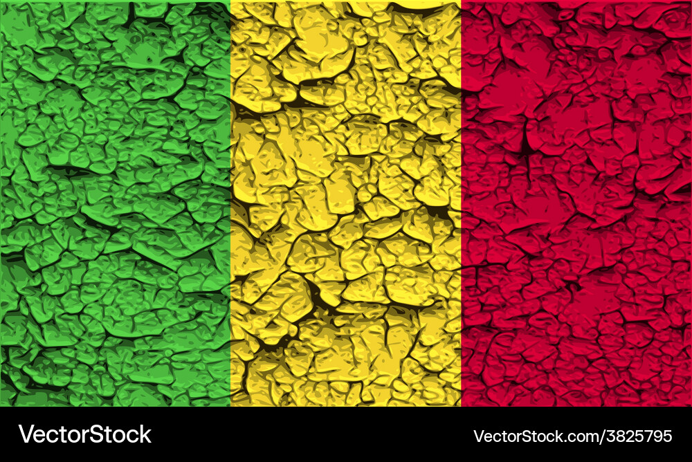 Flag of mali with old texture Royalty Free Vector Image