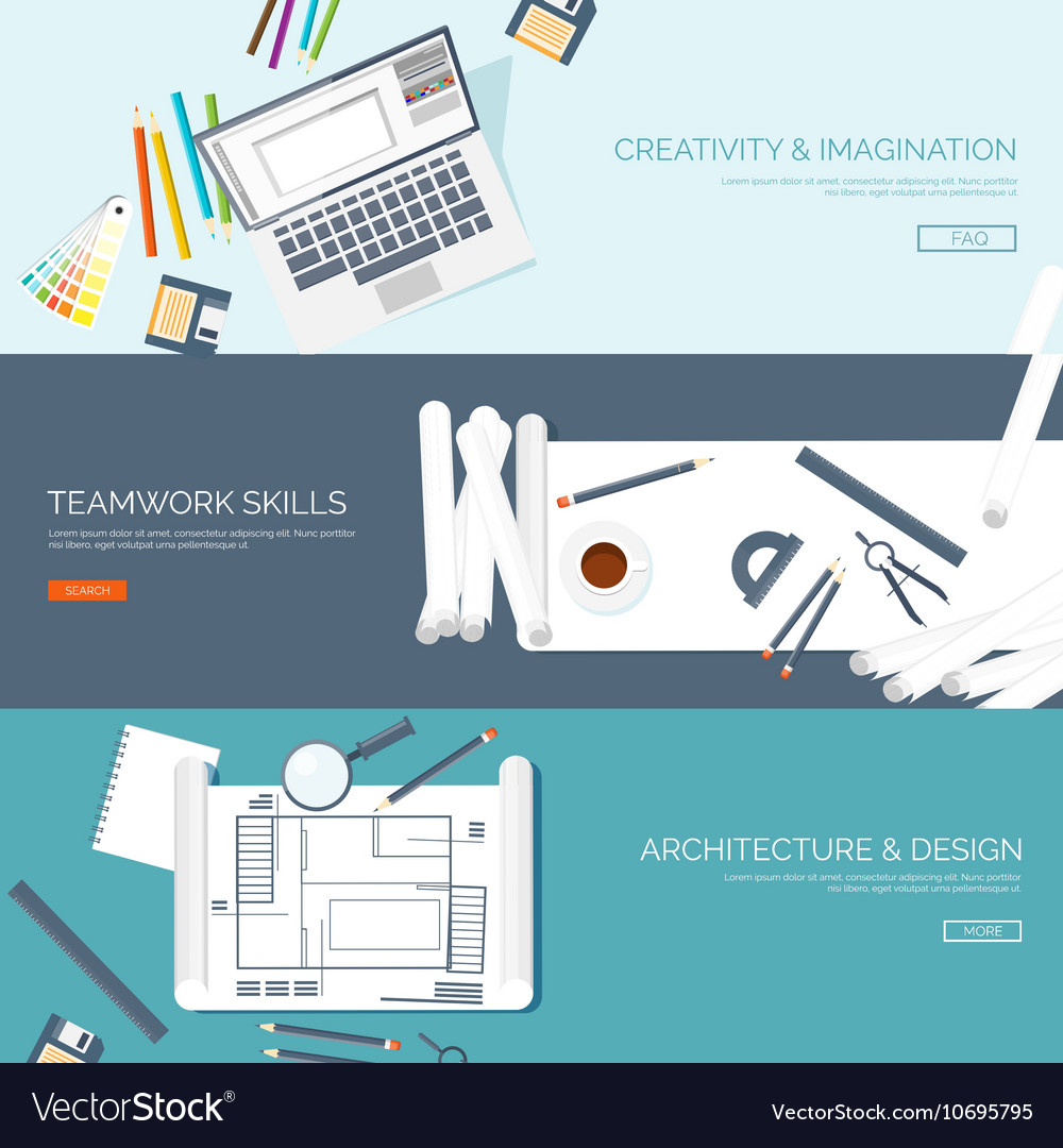 Flat architectural project Royalty Free Vector Image